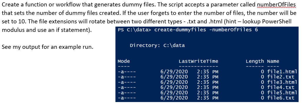 Solved Create a function or workflow that generates dummy | Chegg.com