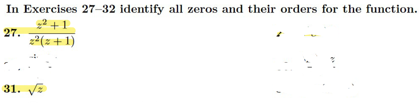 Solved In Exercises 27-32 identify all zeros and their | Chegg.com