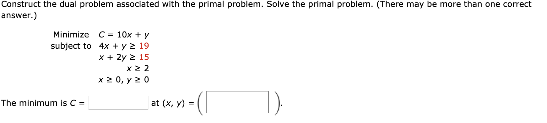 Construct The Dual Problem Associated With The Primal