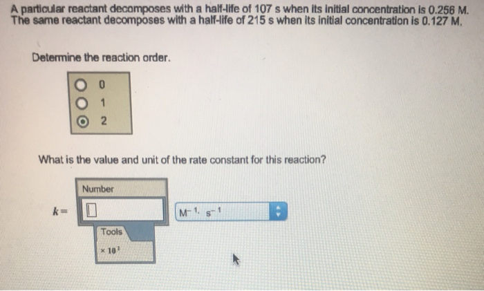 Solved A particular reactant decomposes with a half-life of | Chegg.com