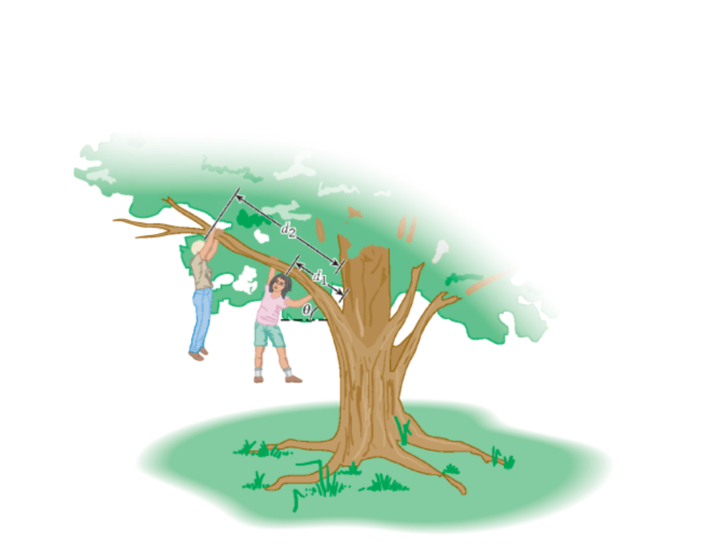 Solved Two children hang by their hands from the same tree | Chegg.com