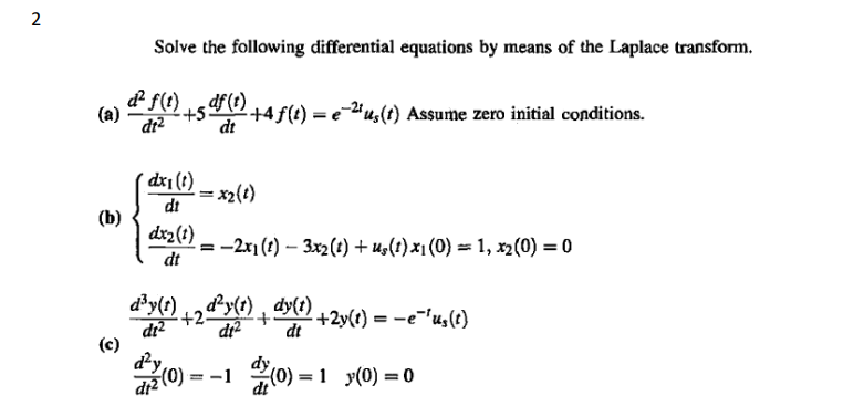 Solved Solve the following differential equations by means | Chegg.com
