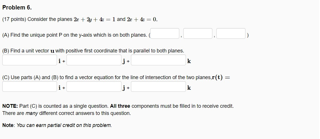 Solved Problem 6. (17 points) Consider the planes 2c + 2y + | Chegg.com