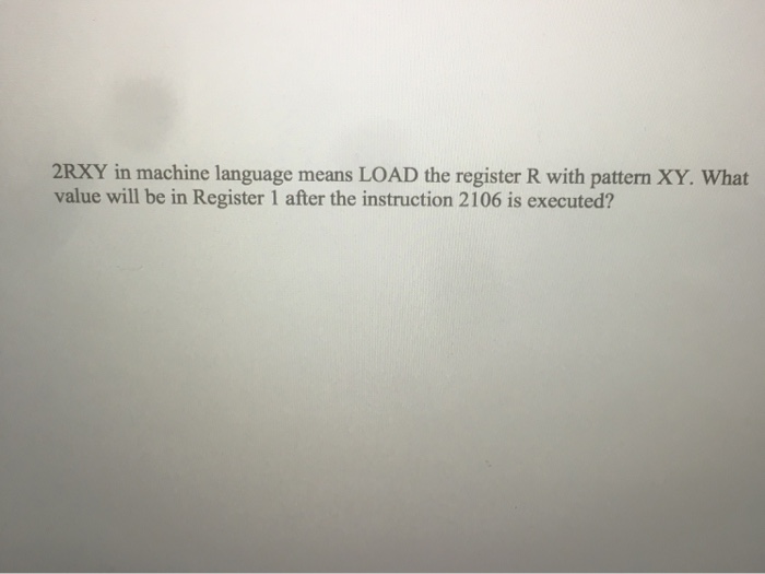 Solved 2RXY in machine language means LOAD the register R | Chegg.com