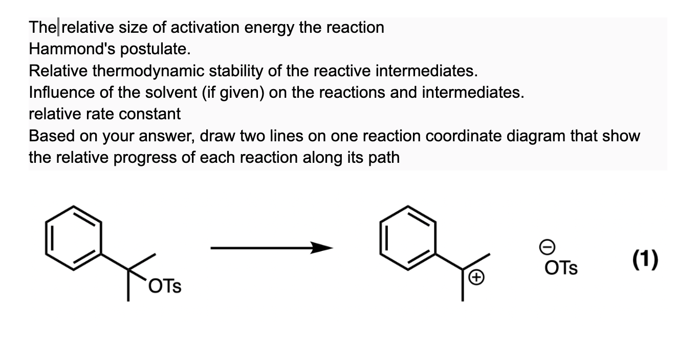 Solved Based on your answer, draw two lines on one reaction | Chegg.com