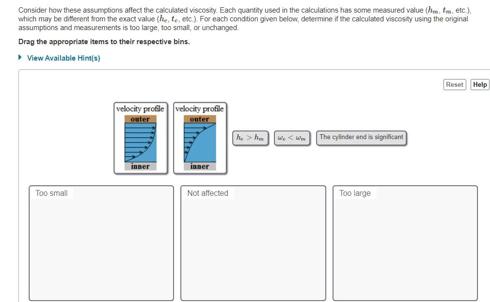 Consider how these assumptions affect the calculated | Chegg.com