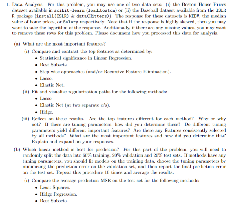 Solved Dataset Available In Scikit Learn Loadboston Or 