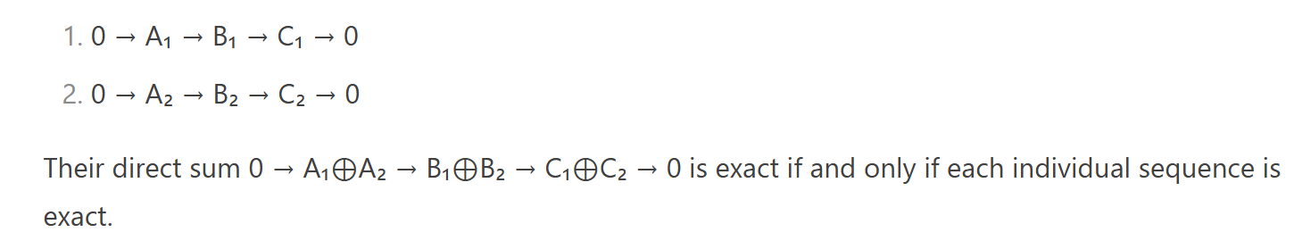 Solved 1. 0→A1→B1→C1→02. 0→A2→B2→C2→0Their direct sum | Chegg.com