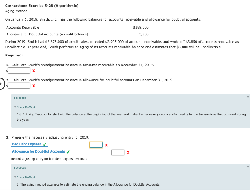 Solved Cornerstone Exercise 5-28 (Algorithmic) Aging Method | Chegg.com