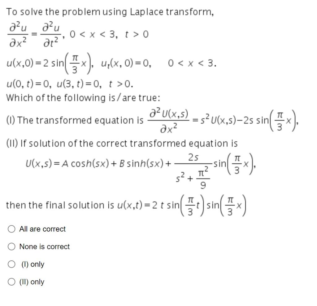Solved To solve the problem using Laplace transform, | Chegg.com