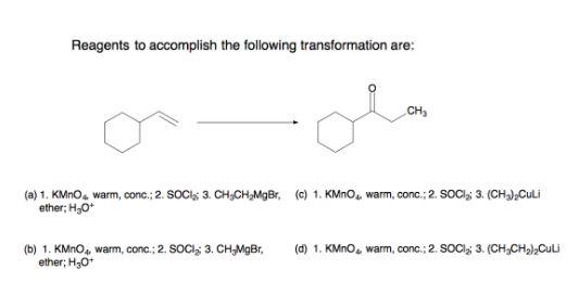 Solved Reagents to accomplish the following transformation | Chegg.com