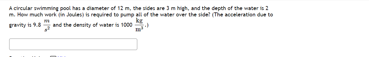 Solved A circular swimming pool has a diameter of 12 m, the | Chegg.com