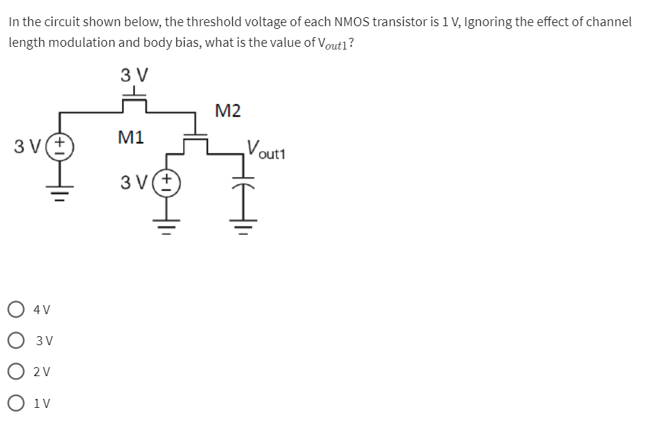 Solved In the circuit shown below, the threshold voltage of | Chegg.com