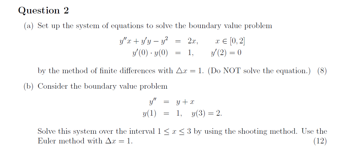 Solved (a) Set up the system of equations to solve the | Chegg.com