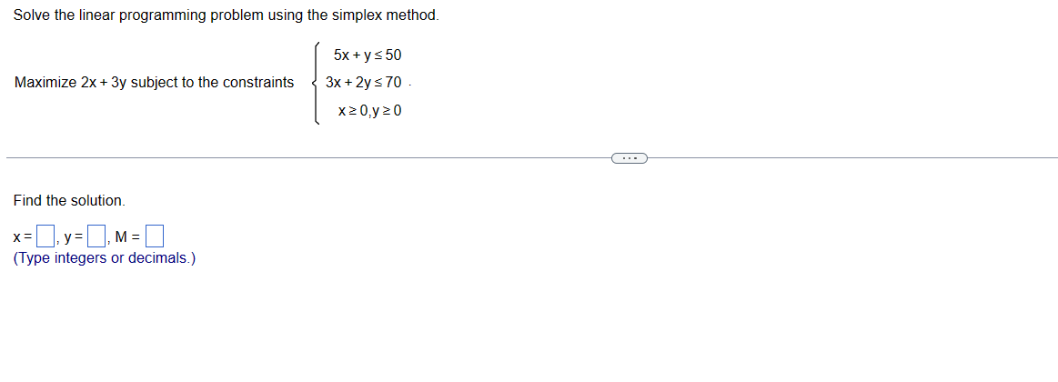Solved Solve the linear programming problem using the | Chegg.com