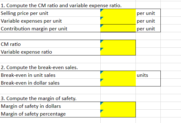 Solved Please answer with the proper Excel formulas to input | Chegg.com