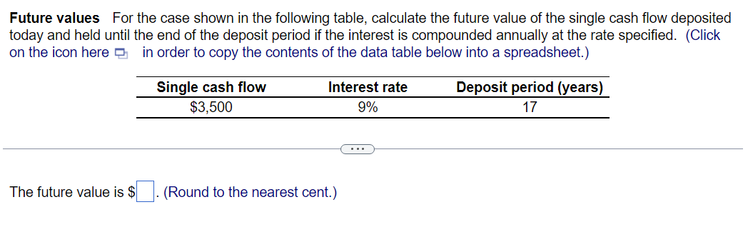 Solved Future values For the case shown in the following | Chegg.com