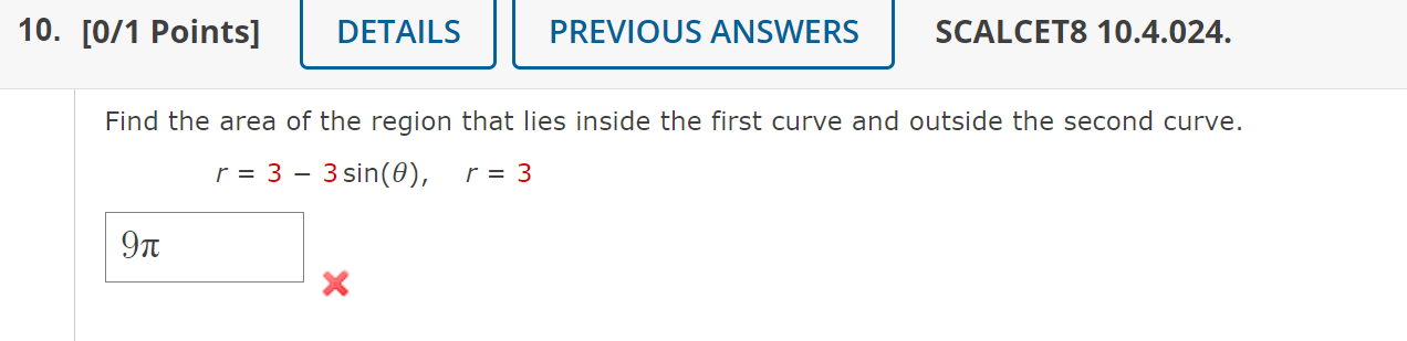 Solved 10. [0/1 Points] DETAILS PREVIOUS ANSWERS SCALCET8 | Chegg.com