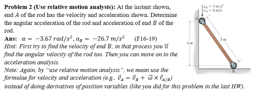 Solved Problem 2 Use Relative Motion Analysis At The