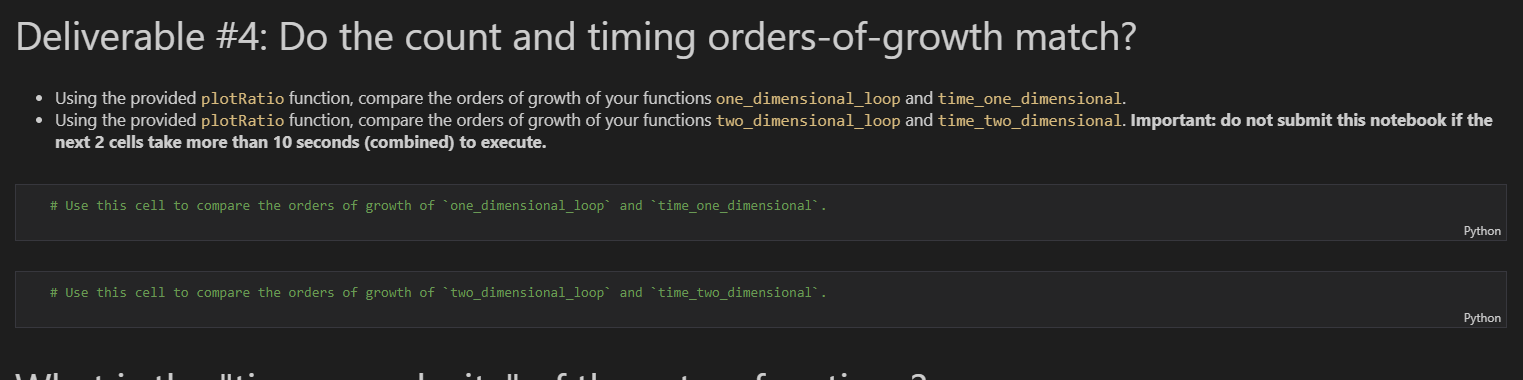 Solved Deliverable \#4: Do the count and timing | Chegg.com
