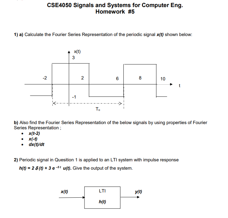 Solved CSE4050 Signals and Systems for Computer Eng. | Chegg.com