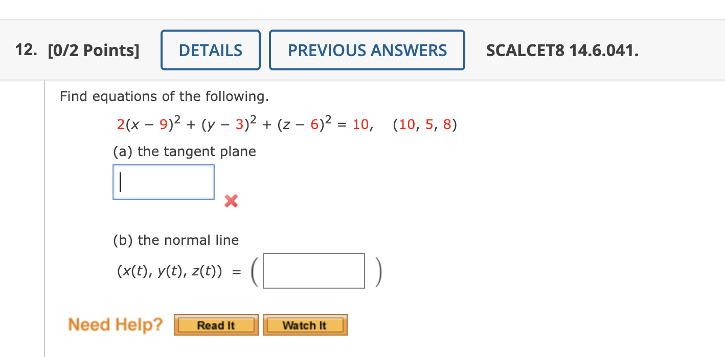 Solved 12. [0/2 Points] DETAILS PREVIOUS ANSWERS SCALCET8 | Chegg.com