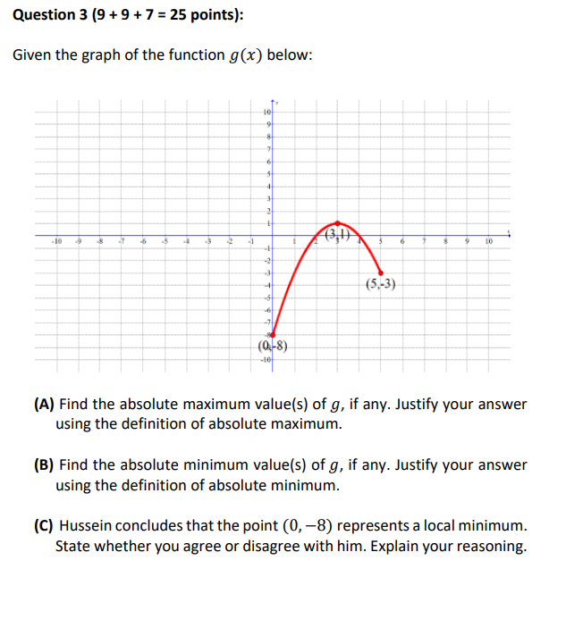 Solved Question 3 (9 + 9 + 7 = 25 points): Given the graph | Chegg.com