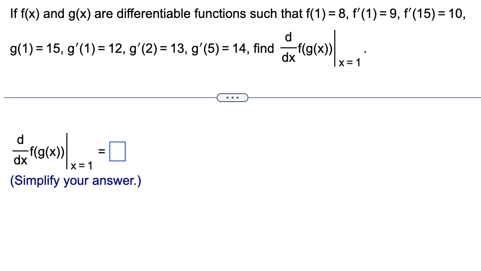 Solved If f(x) and g(x) are differentiable functions such | Chegg.com