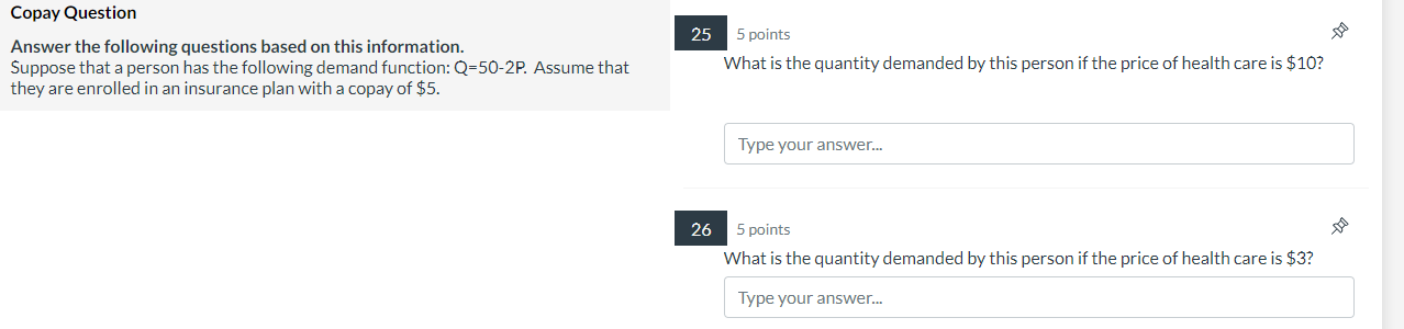 Solved Copay Question 25 5 points Answer the following | Chegg.com