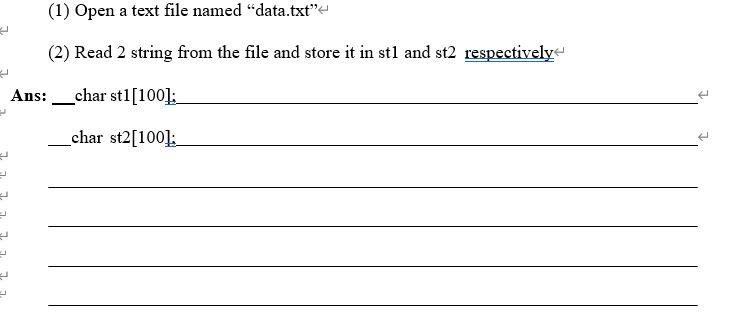 Solved 1 Open A Text File Named Data Txt 2 Read 2