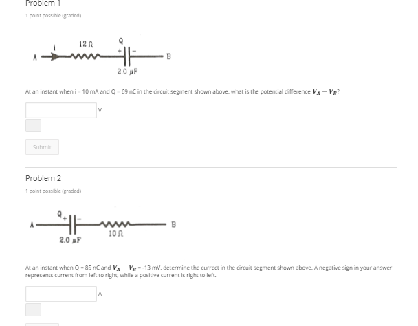 Solved Problem 1 1 point possible graded) 121 B 2.0 F Al an | Chegg.com