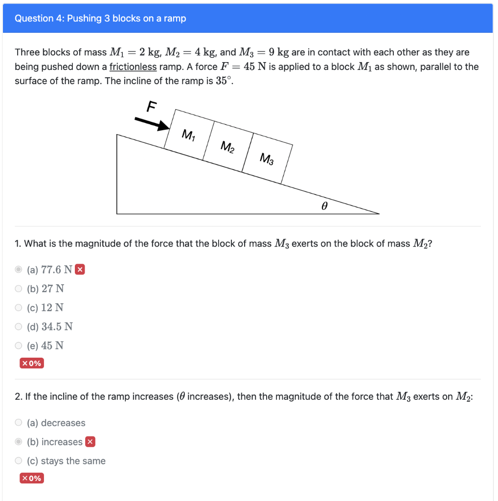 Solved Three blocks of mass M1=2 kg,M2=4 kg, and M3=9 kg are | Chegg.com