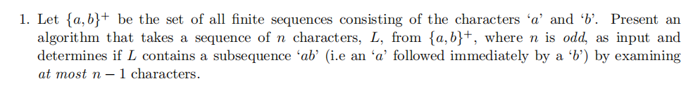 Solved 1. Let {a,b}+be the set of all finite sequences | Chegg.com