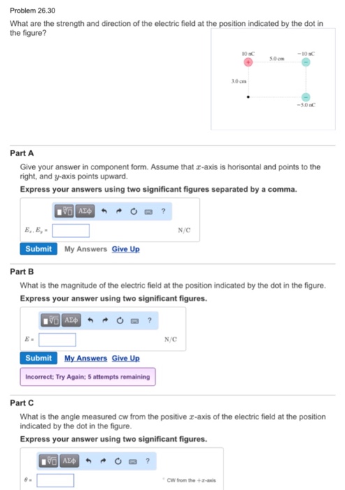 Solved What are the strength and direction of the electric | Chegg.com