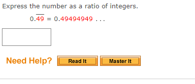 Solved Express the number as a ratio of integers. | Chegg.com