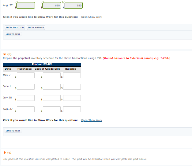 Solved Brief Exercise 6-10 a-c (Part Level Submission) | Chegg.com