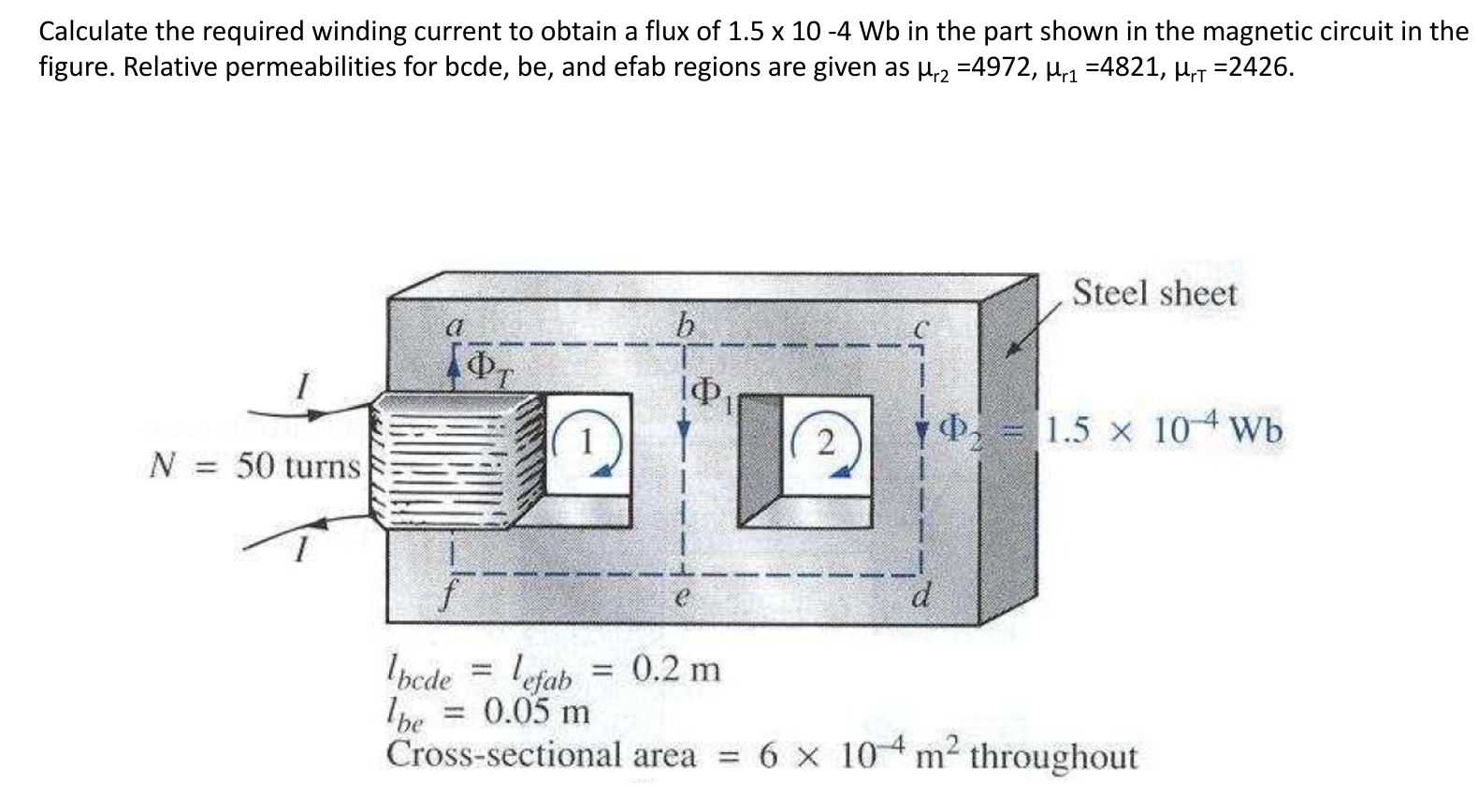 Solved Calculate the required winding current to ﻿obtain a | Chegg.com