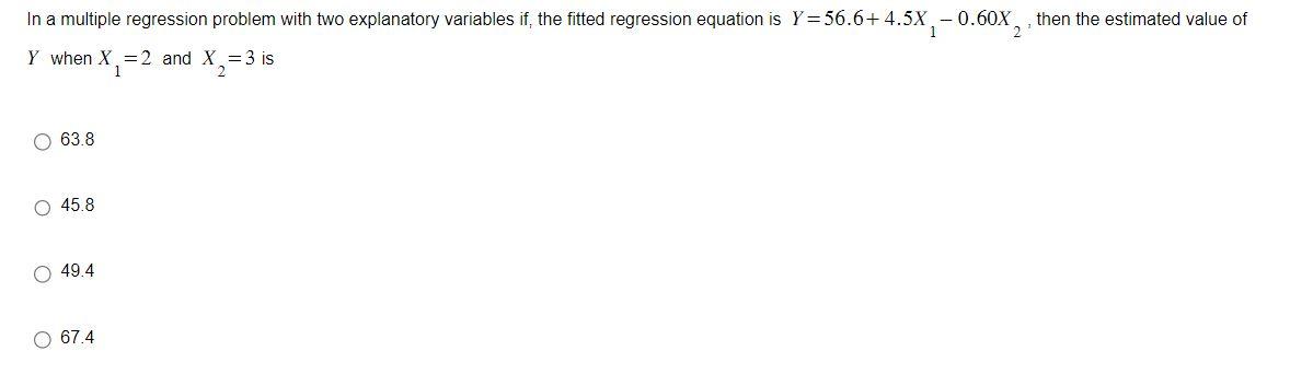 Solved In a multiple regression problem with two explanatory | Chegg.com