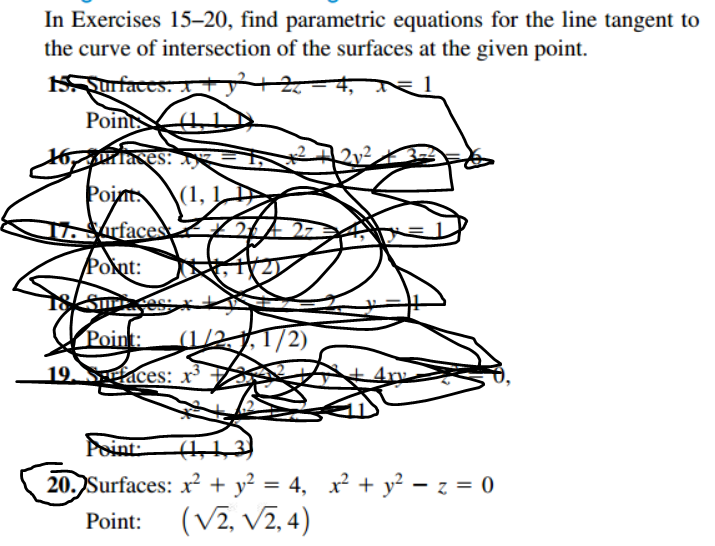 Solved In Exercises 15−20, find parametric equations for the | Chegg.com