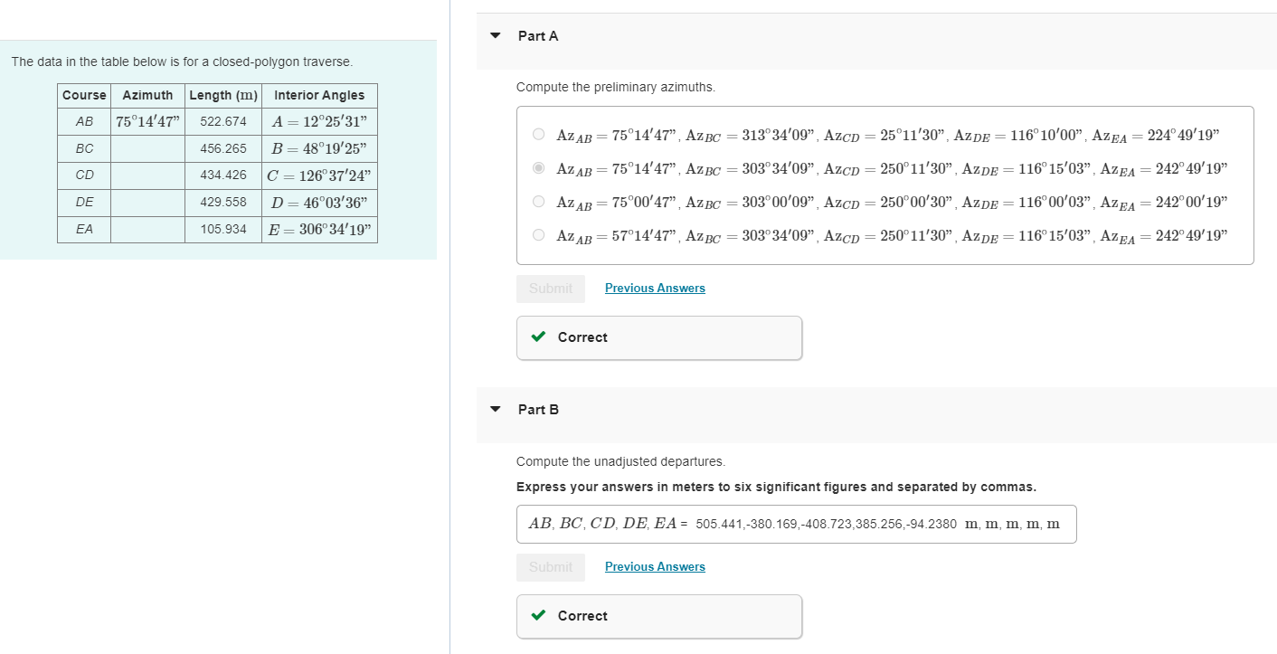 Solved The data in the table below is for a closed-polygon | Chegg.com