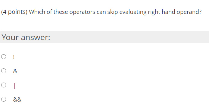 Solved 4 Points Which Of These Operators Can Skip 5613