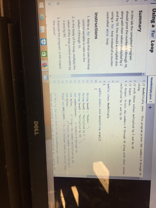 Solved Using a for Loop NewMultiply java + ! // | Chegg.com