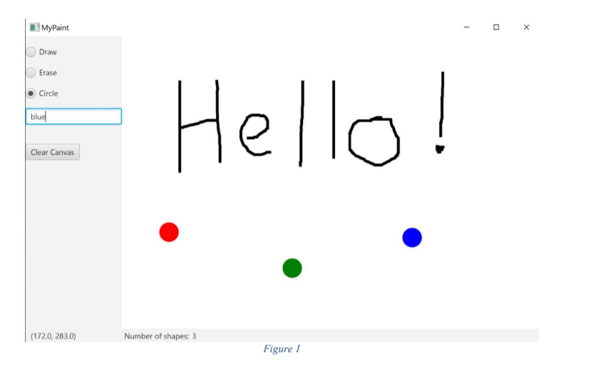 JavaFX paint to draw, erase, and put circle. The | Chegg.com