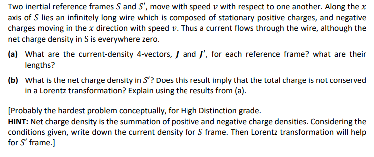 Solved Two inertial reference frames S and S', move with | Chegg.com