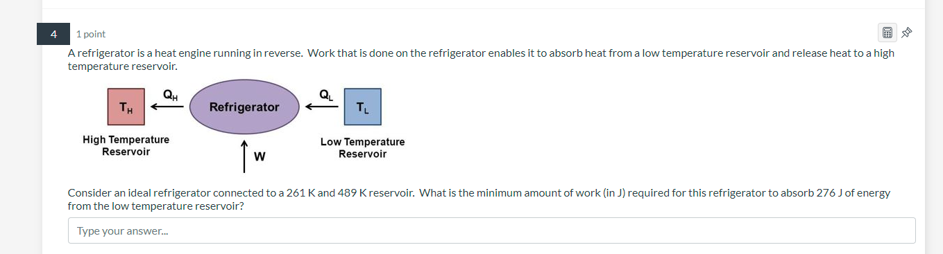 Solved 4 1 point A refrigerator is a heat engine running in | Chegg.com