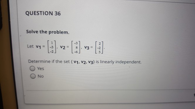 Solved QUESTION 36 Solve the problem. Let v1 V2 = V3 = | Chegg.com Solved QUESTION 36 Solve the problem. Let v1 V2 = V3 = | Chegg.com