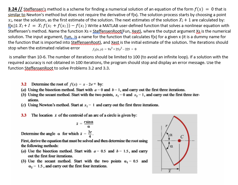 Solved 3.24 II Steffensen's method is a scheme for finding a | Chegg.com