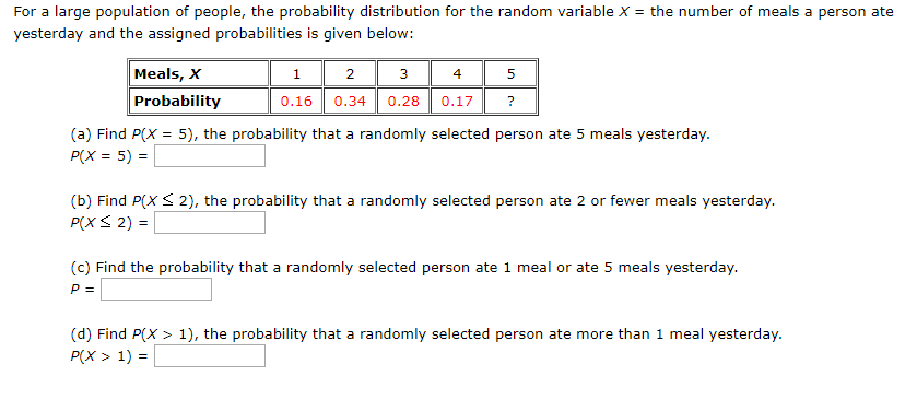 Solved For a large population of people, the probability | Chegg.com