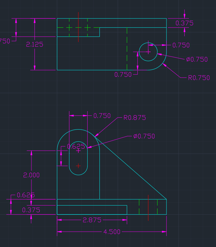 Solved I need the Top, Side and Front View of this drawing | Chegg.com