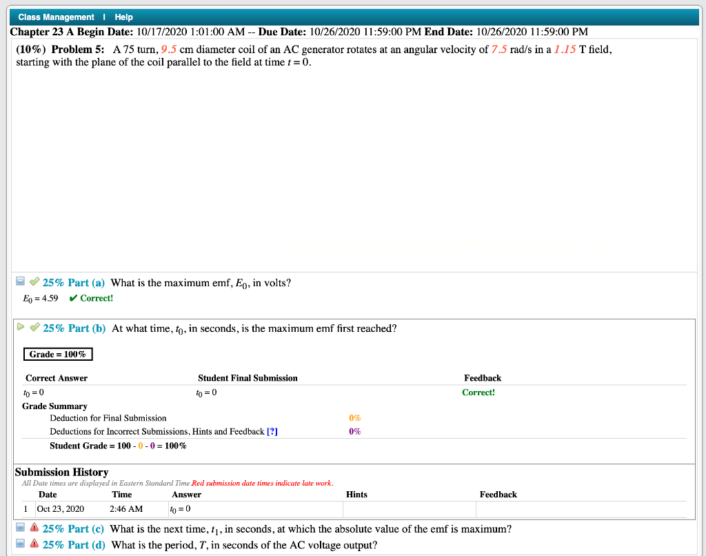 Solved Class Management | Help Chapter 23 A Begin Date: | Chegg.com